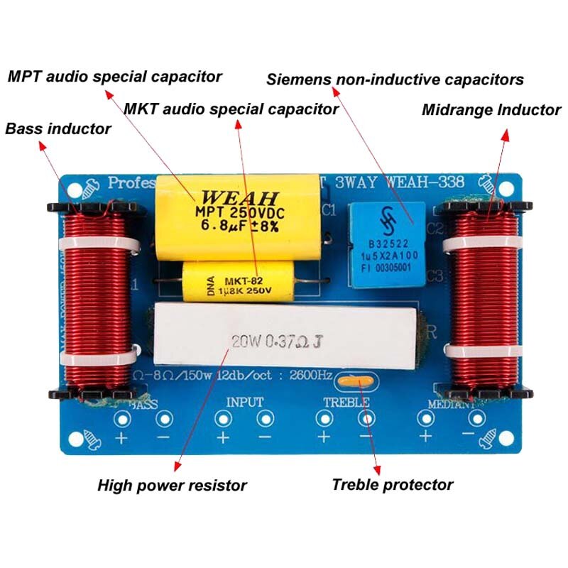 DLHiFi Speaker 3 Way Audio Frequency Divider Trebl... – Grandado
