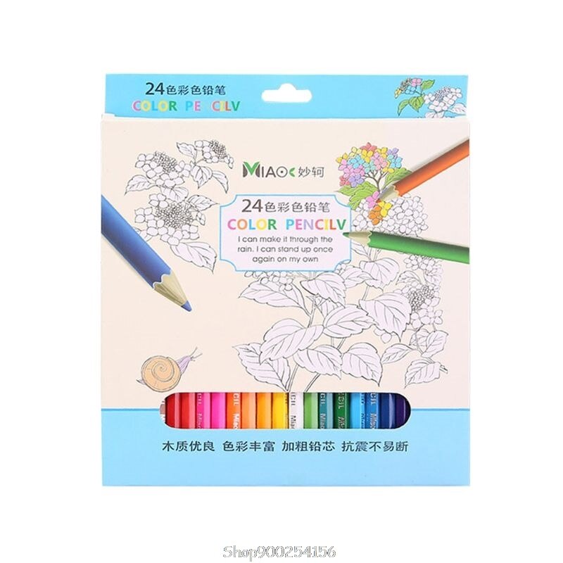 12/24 Colour Pencils Natural Wood Colored Pencils ... – Vicedeal