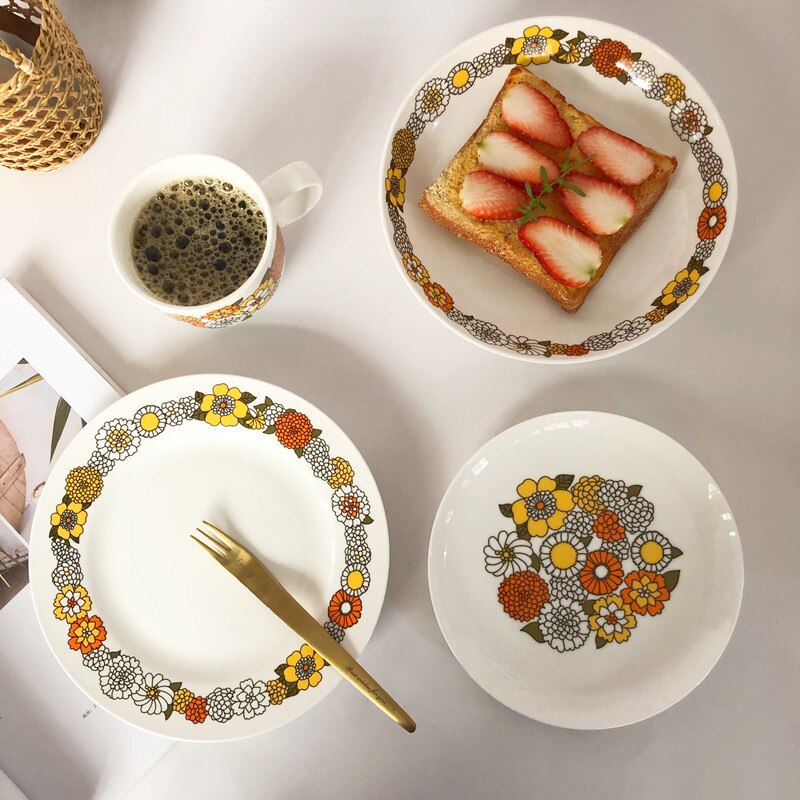 1PCS Sun flower Bone china Tableware Plate Simple ... – Grandado