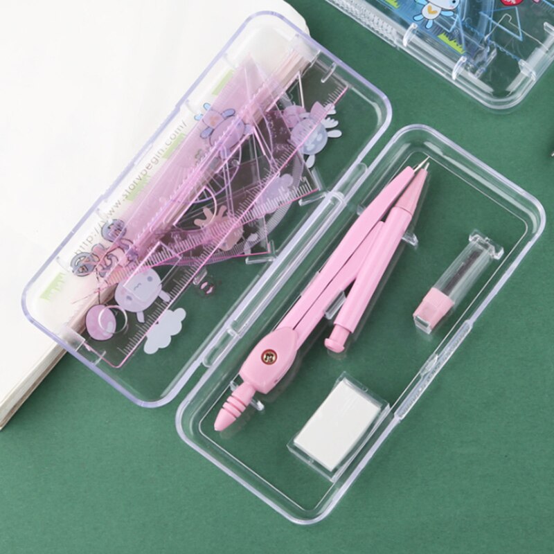 School Compass with Geometry Rulers 7 pcs Set Meta... – Grandado