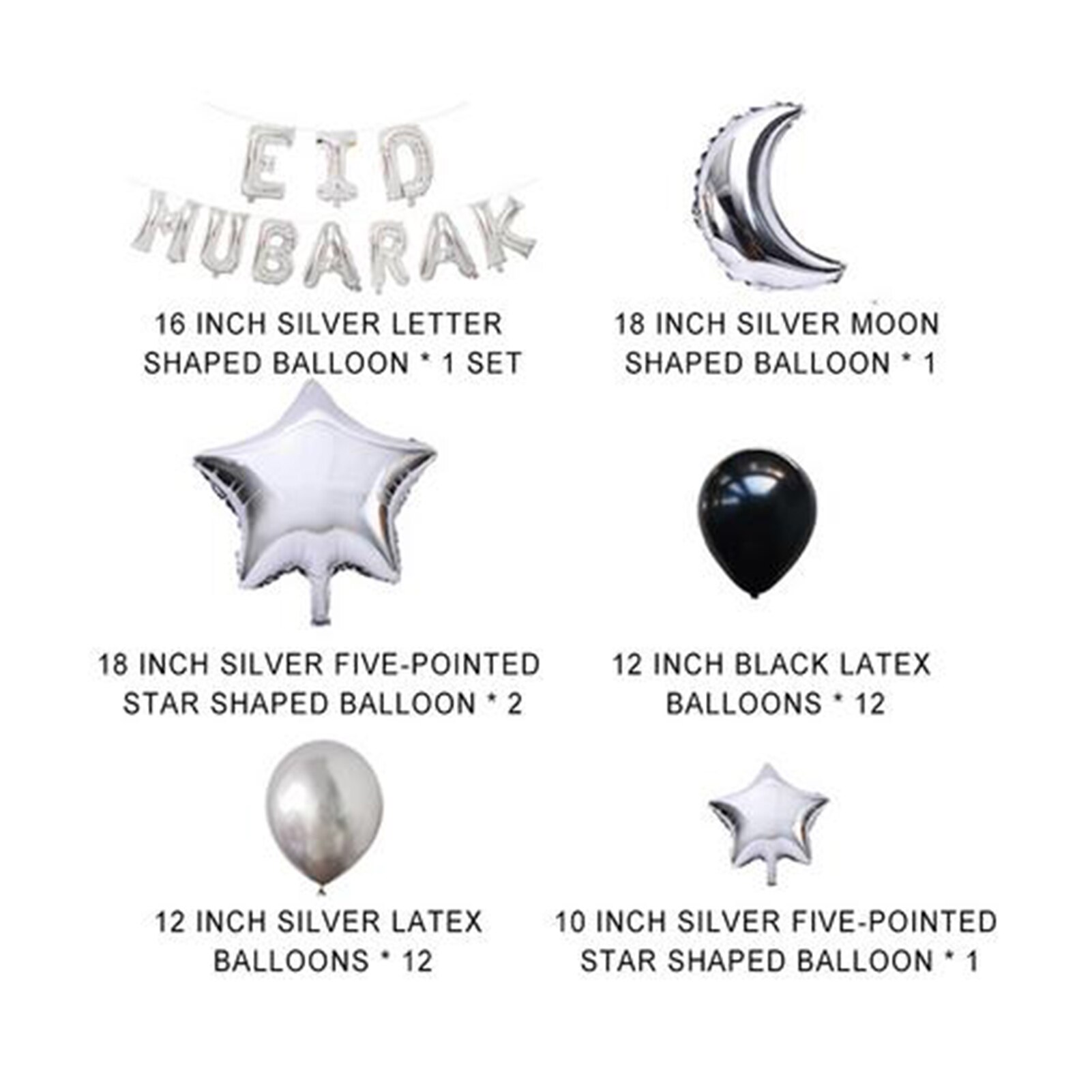 Ballon Eid Mubarak Ballonnen Ballon Aid Moubarak D... – Vicedeal