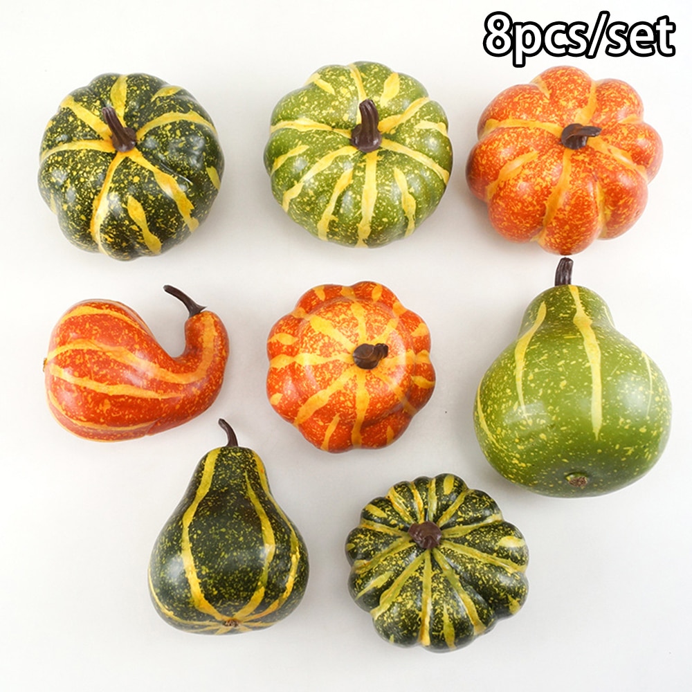 8 Stuks Fall Herfst Decoratie Pompoenen Oogst Prop... – Grandado