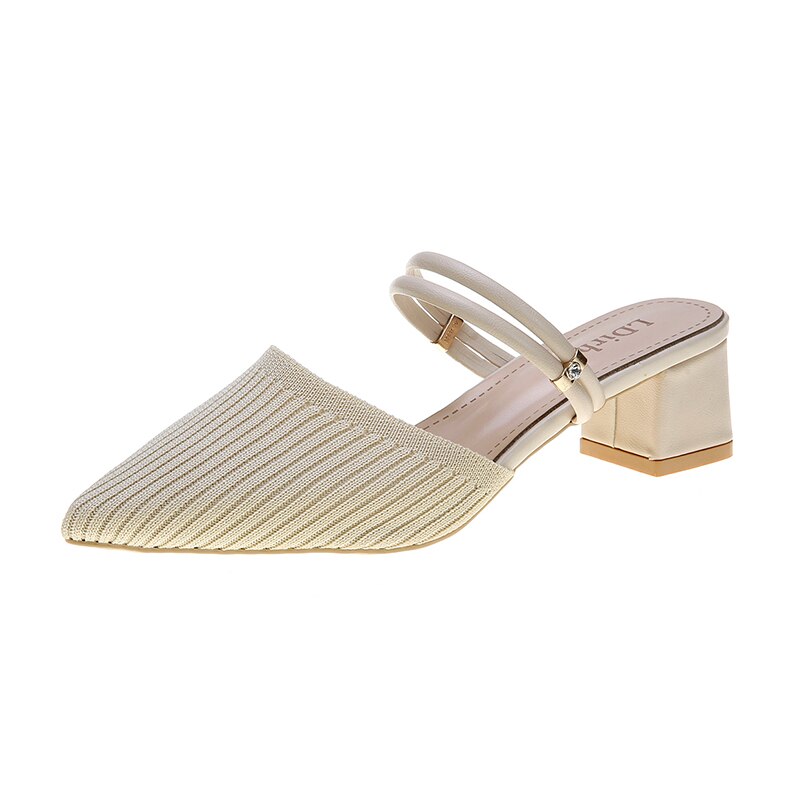 Knitted Elastic Mesh High Heels Spring Autumn Shoe... – Grandado