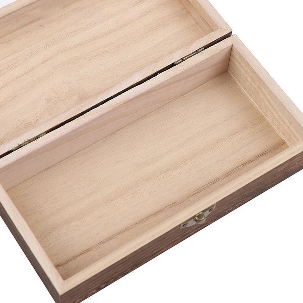 1pc Retro Jewelry Box Desktop Natural Wood Clamshe... – Grandado