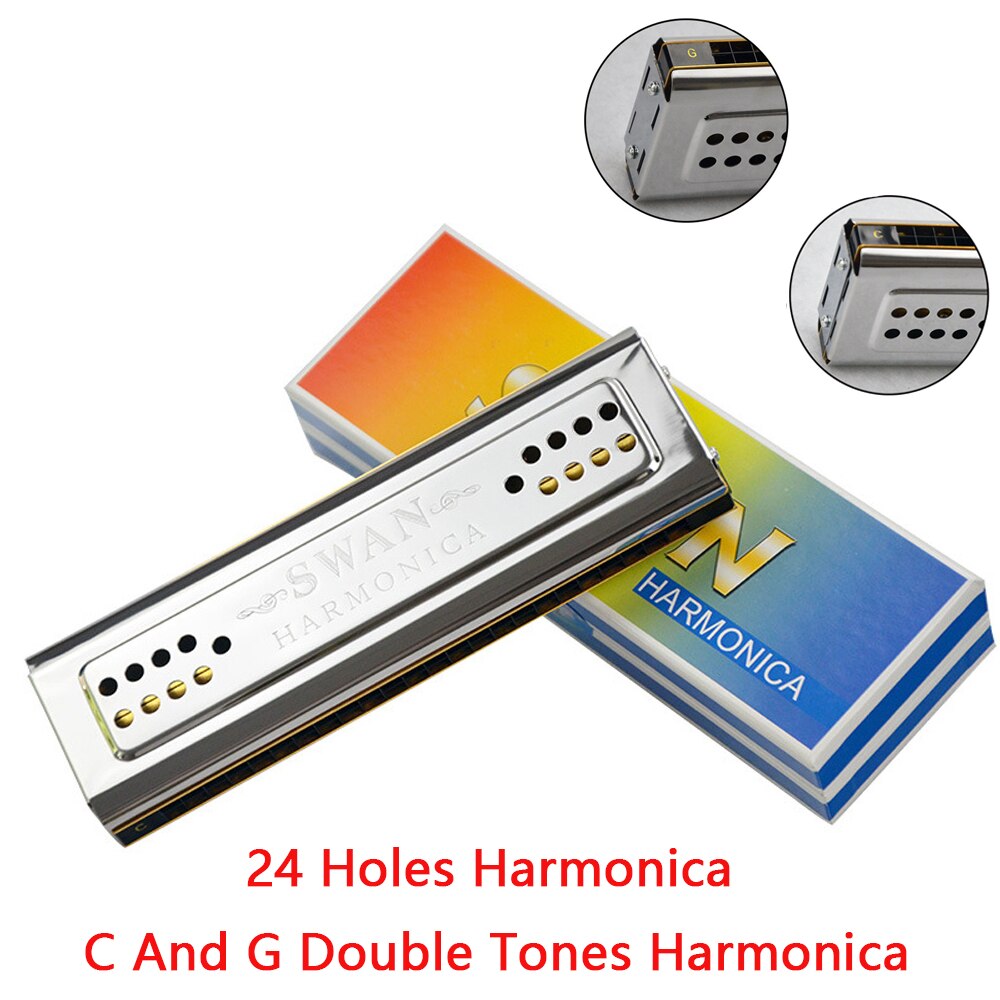 24 Holes Harmonica C En G Dubbele Tones Harmonica ... – Vicedeal