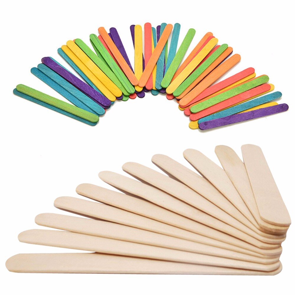 50Pcs/Lot Colored Wooden Popsicle Sticks Natural W... – Grandado