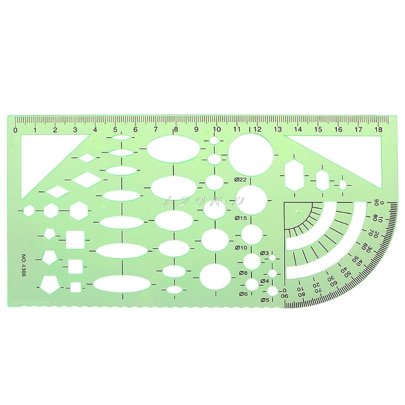 Green Geometric Template Ruler Drawing Tools Mappi... – Vicedeal