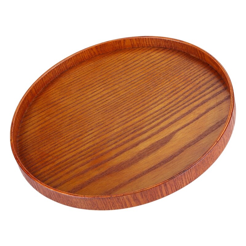 Round Natural Tray Hotel Food Dishes Wood Plate Re... – Vicedeal