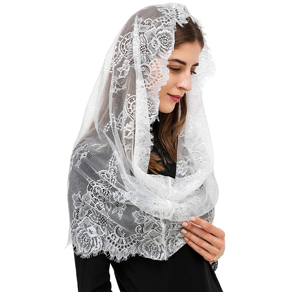 Women Vintage Infinity Scarf Lady Mantilla Lace Ca... – Vicedeal
