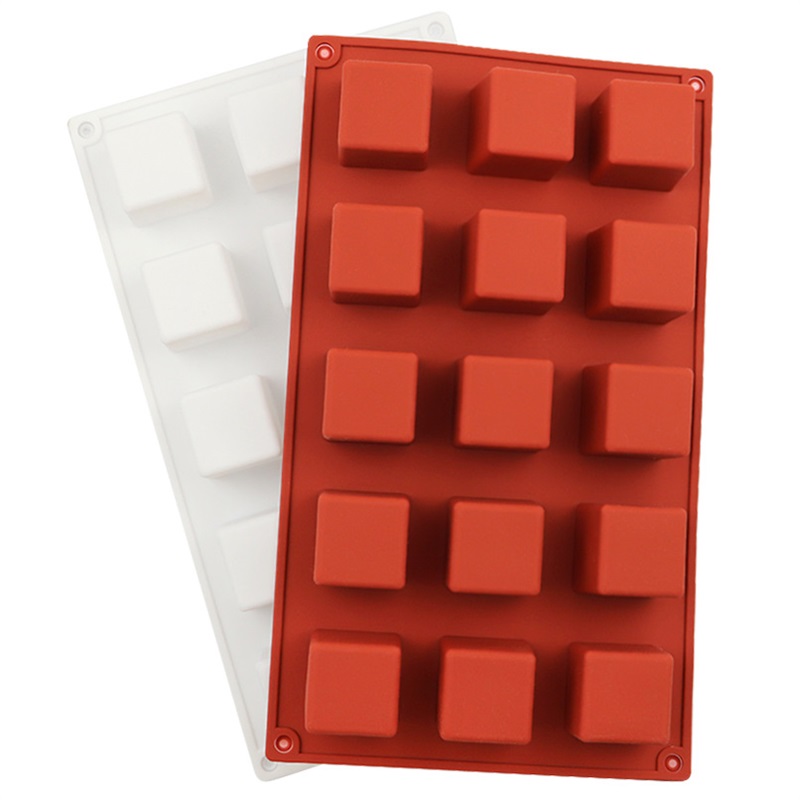 15 consecutive square silicone mousse cake mold, s... – Grandado