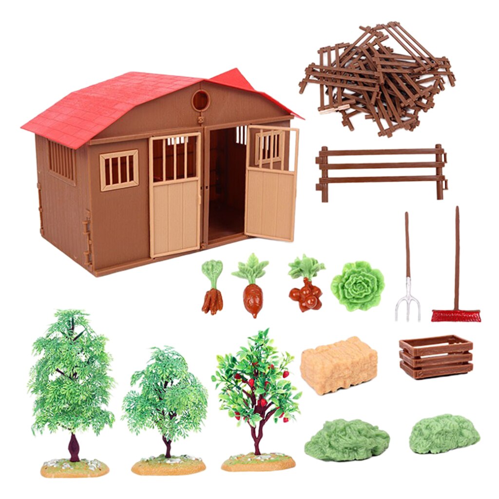 Realistic DIY Farm Model Miniatures Plastic House ... – Grandado