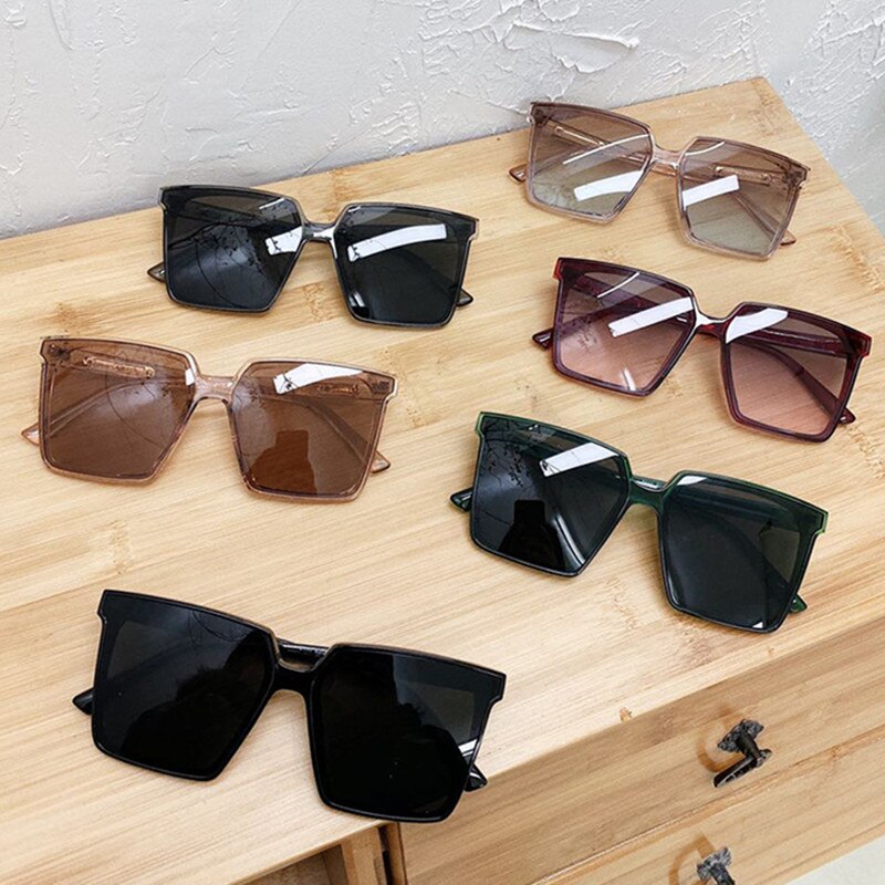Vintage Vierkante Oversized Zonnebril Vrouwen Mann... – Grandado