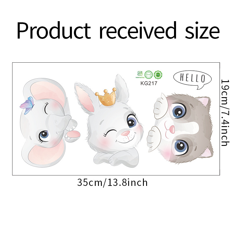 Cartoon Leuke Olifant Konijn Kat Schakelaar Sticke... – Vicedeal