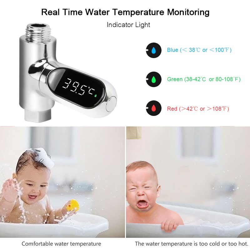 360° Rotating LED Digital Shower Temperature Meter... – Grandado