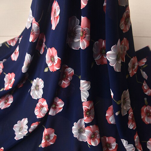 Retro Printed Chiffon Fabric by meter Sewing uphol... – Grandado