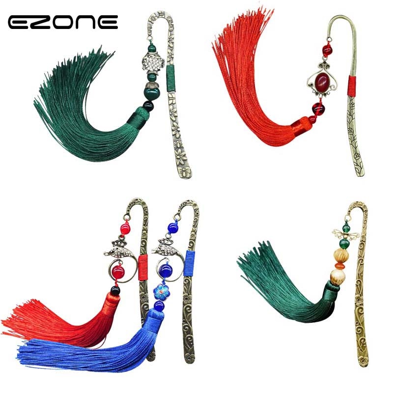 EZONE Chinese Style Metal Hairpin Bookmark With Ta... – Grandado
