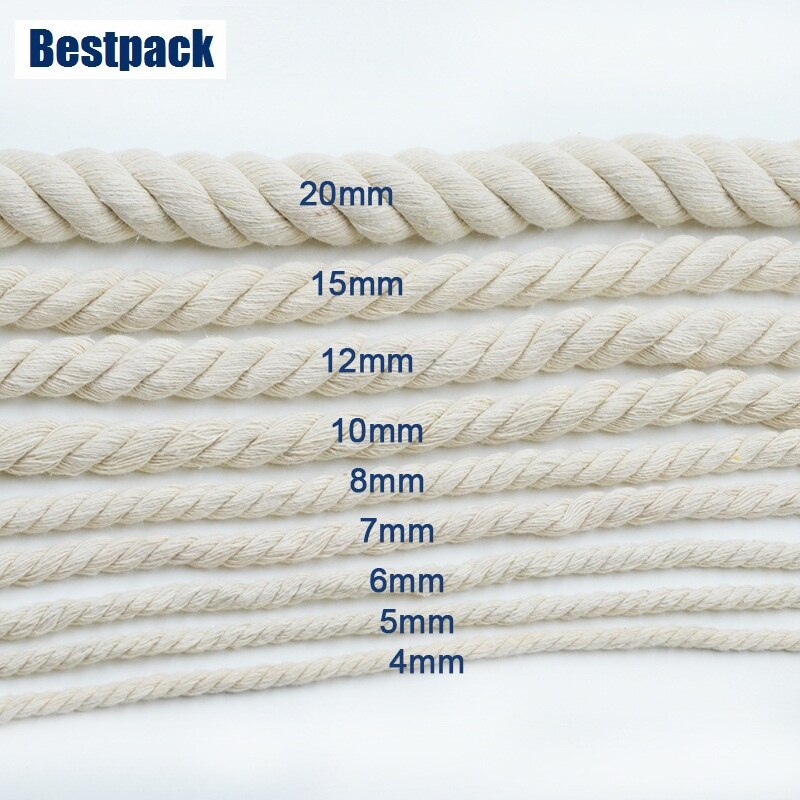 4mm to 20mm 100% Cotton Rope Decorative Drawstring... – Grandado