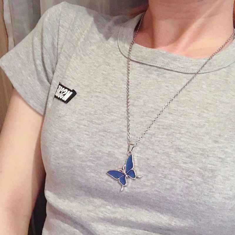 Butterfly Color Change With Temperature Necklace B... – Grandado