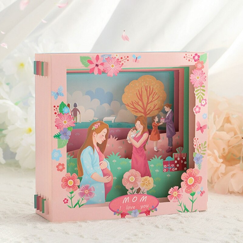 I Love You Mom Paper Carved Box 3D Pop Up Card wit... – Vicedeal