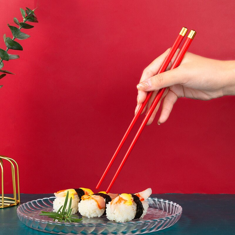 1 Pair Red chopsticks Chinese Kitchen Tools Non-sl... – Grandado