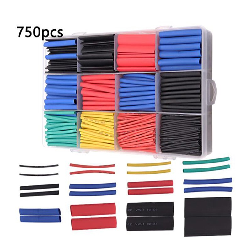 750Pcs Heat Shrink Tube Kit Shrinking Assorted Pol... – Grandado