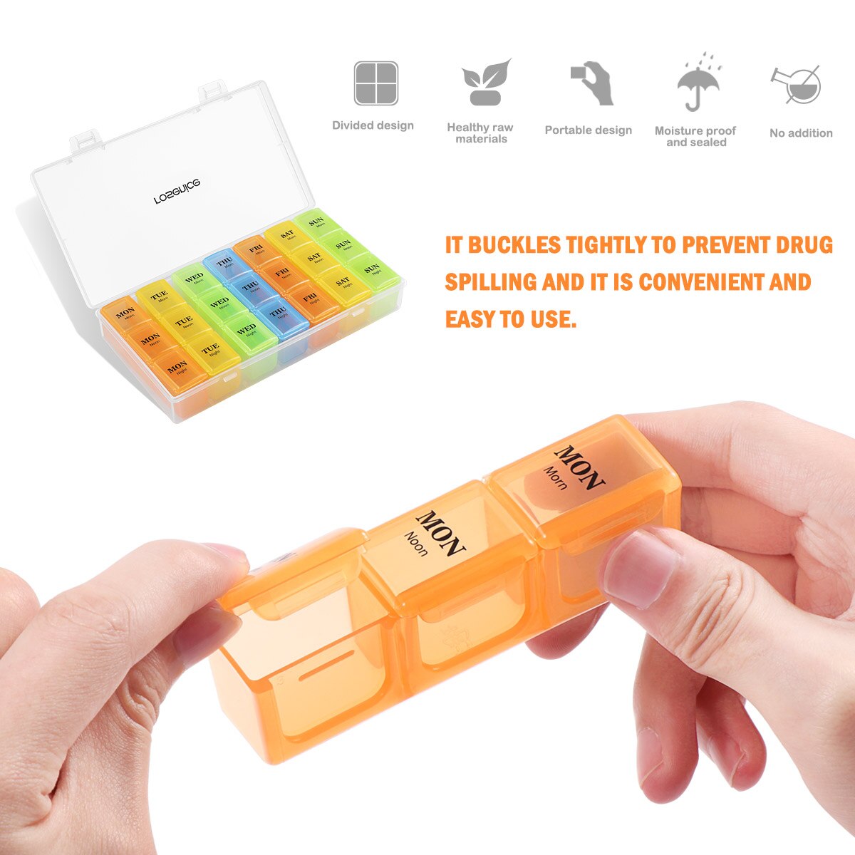 ROSENICE Weekly Pill Box Organiser Portable Medici... – Grandado