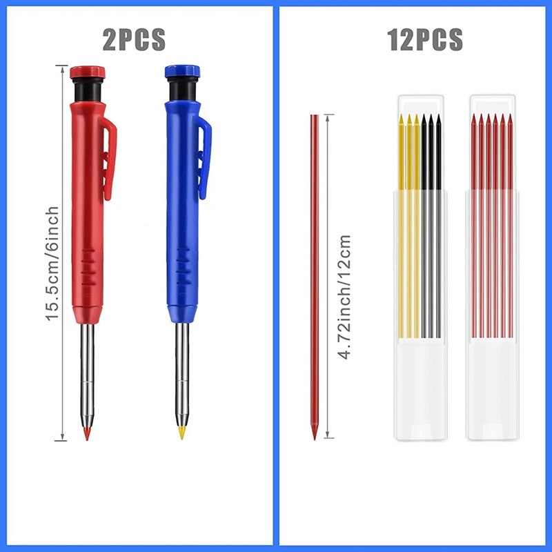 2Pcs Solid Carpenter Pencils, Carpenter Mechanical... – Vicedeal