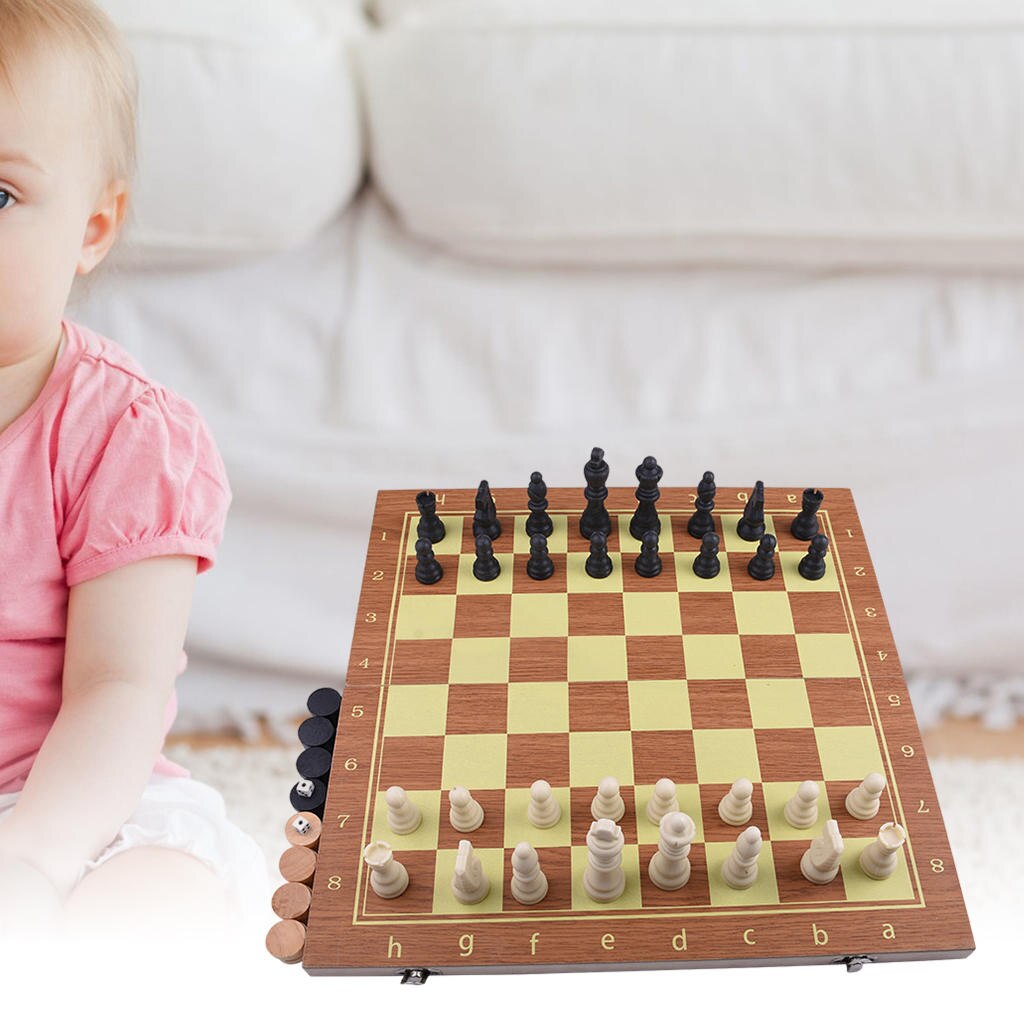 15x15 inches Portable Folding Wooden Chess Set Che... – Grandado