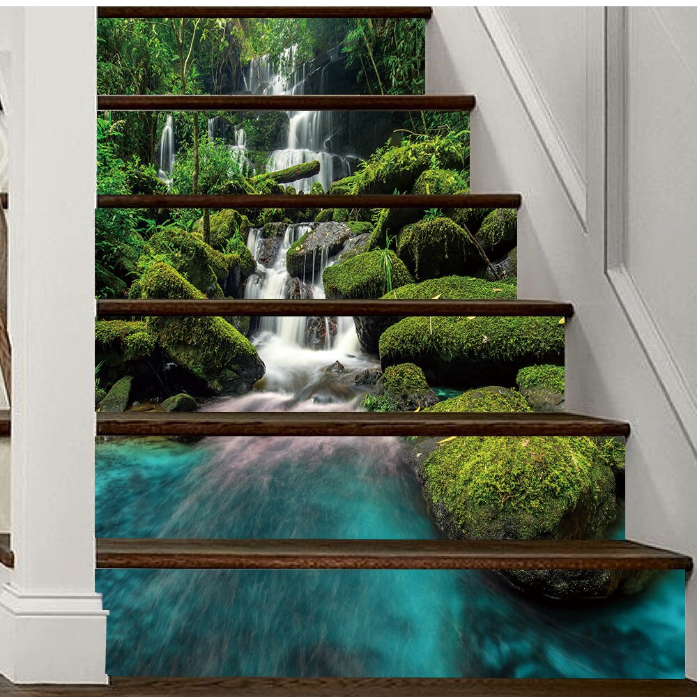 Rainforest Waterfall Staircase Sticker For To The ... – Grandado