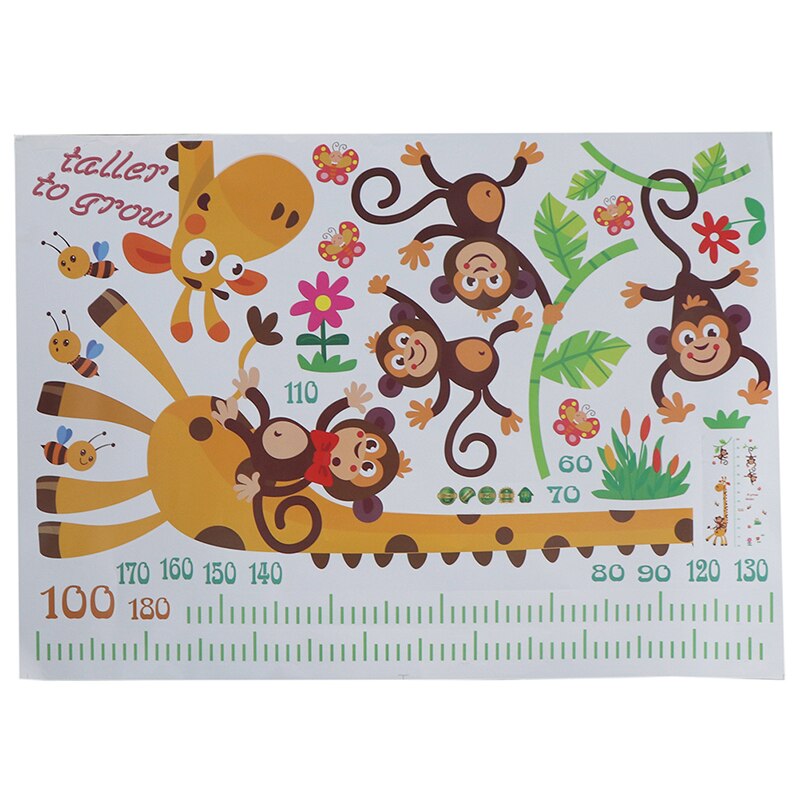 Cartoon Giraffe Height Measure Wall Sticker backdr... – Grandado