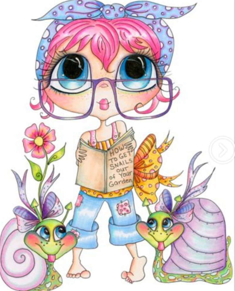 10x8 Girl reading book Transparent Clear Stamps fo... – Grandado