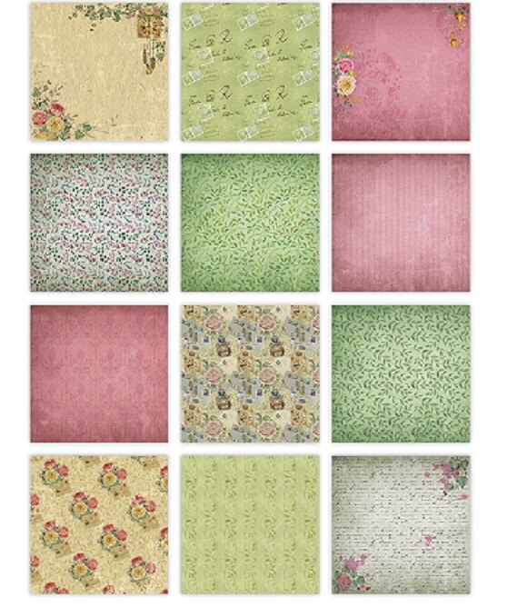 DIY Green leaf style Scrapbooking paper pack of 24... – Vicedeal