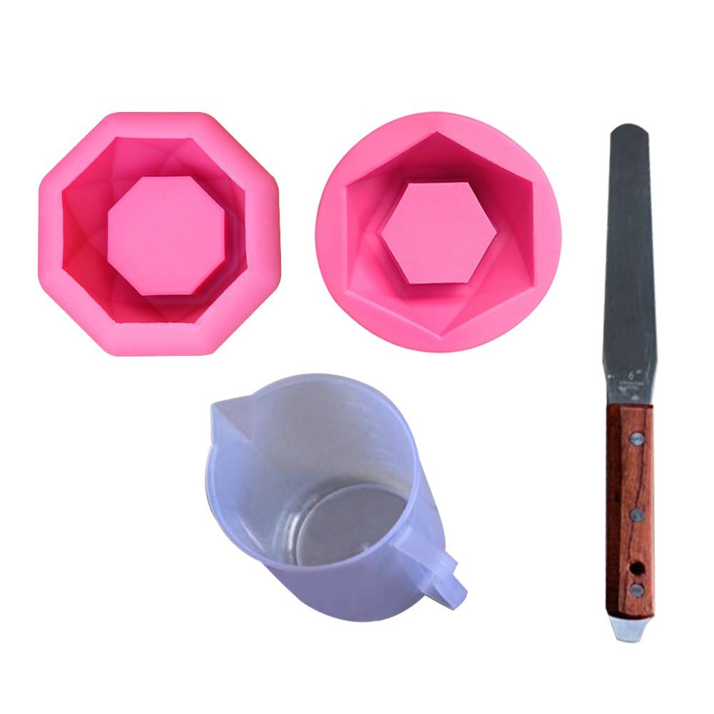 Diy Siliconen Octagon Mold Set Cement Beton Mengen... – Vicedeal