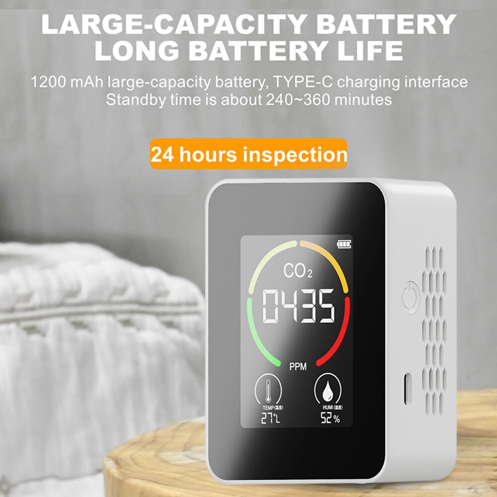 Indoor CO2 Detector Multifunctionele Thermohygrome... – Grandado