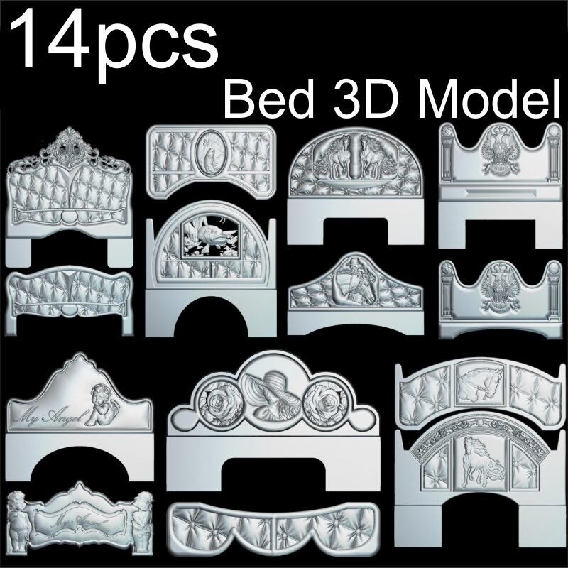 14pcs Bed 3d model STL relief for cnc STL format f... – Grandado