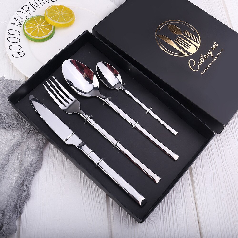 4 PCS Stainless Steel Tableware Set Knife,Fork,Spo... – Grandado