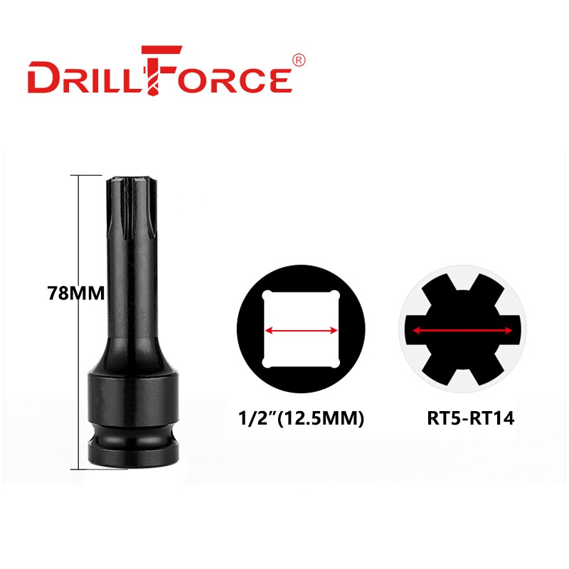 Drillforce 1/2 "Drive Impact Ribe Socket Bit ... – Vicedeal