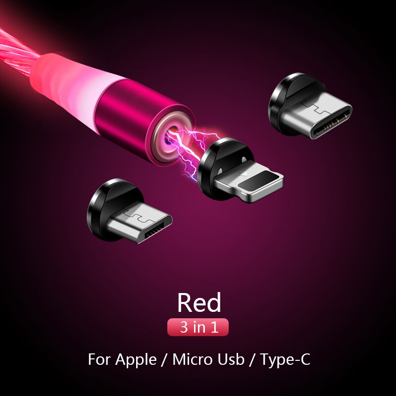 3 In 1 Magnetische Dans Led Licht Flash Kabel Micr... – Grandado