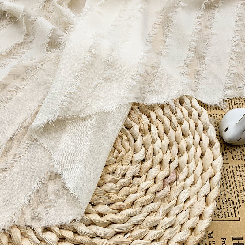 Chiffon cut flower tassel jacquard fabric diagonal... – Grandado