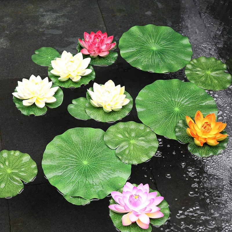 Artificial Floating Foam Lotus Leaves Decor for Po... – Grandado