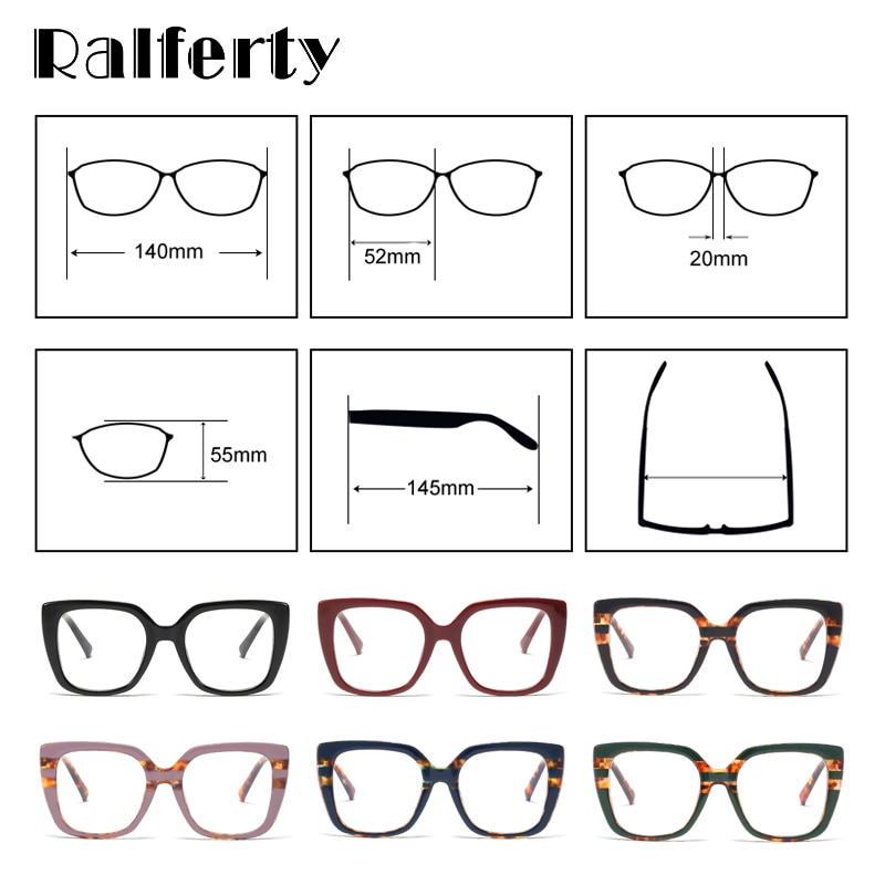 Ralferty Retro Leopard Eyeglasses Frame Women Eye Grandado