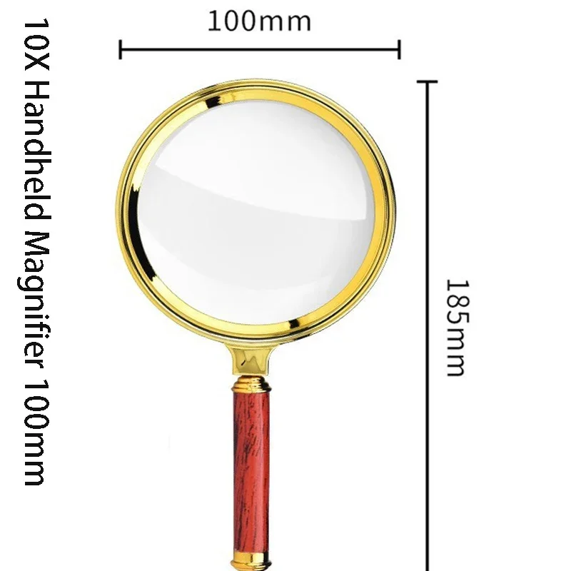 10X Handheld Magnifier Glass Antique Wooden Handle... – Grandado