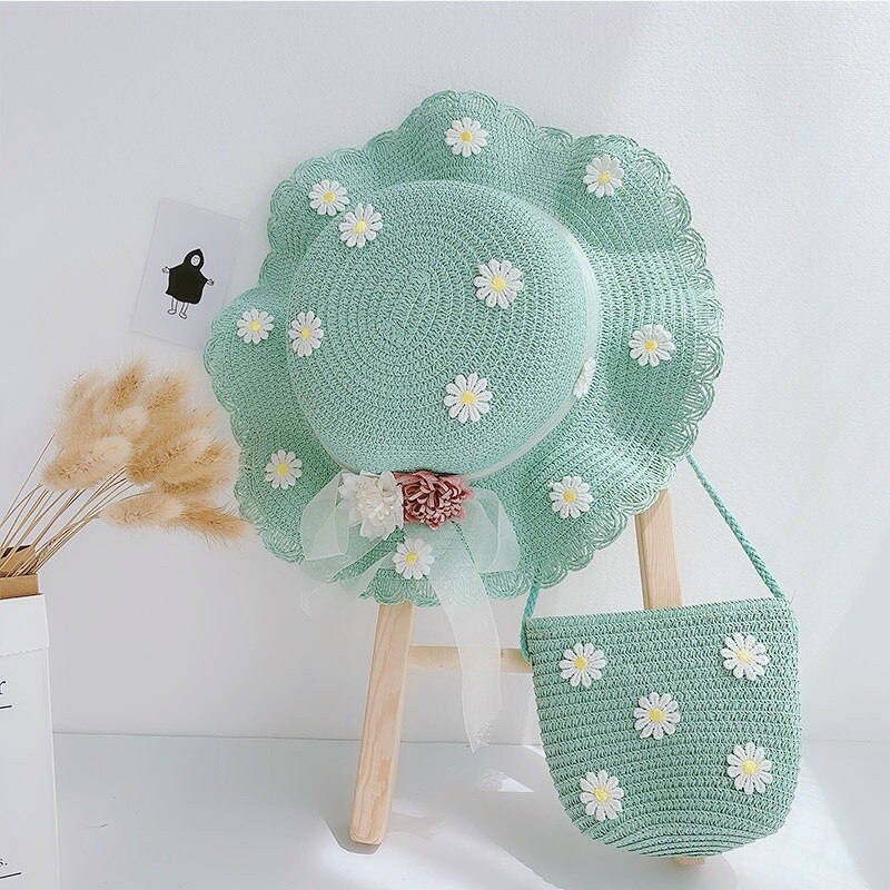 Sommer børns solhat stråhat pige stort udhæng solh... – Grandado