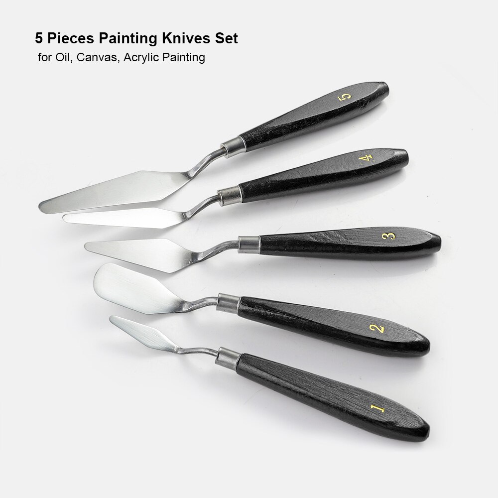 5 Pieces Painting Knives Set for Oil, Canvas, Acry... – Grandado