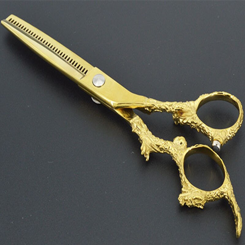 Schere haar professionelle 2 stücke Gold drachen g... – Grandado