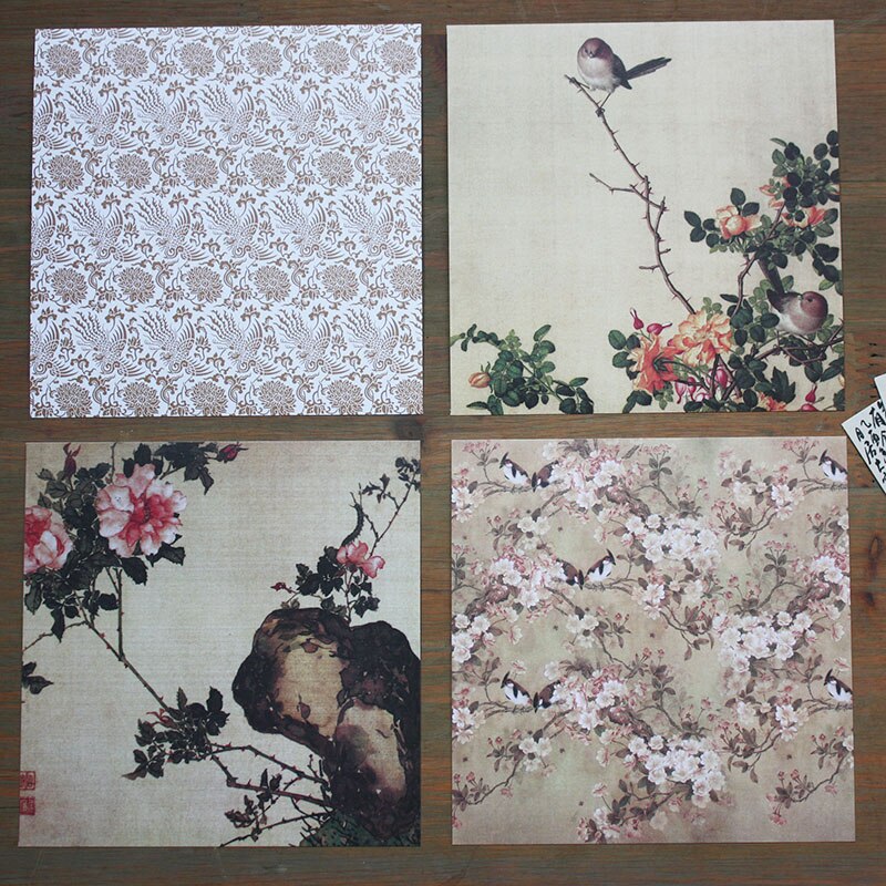 24pcs 6" Single-side Flowers and birds pattern pap... – Grandado
