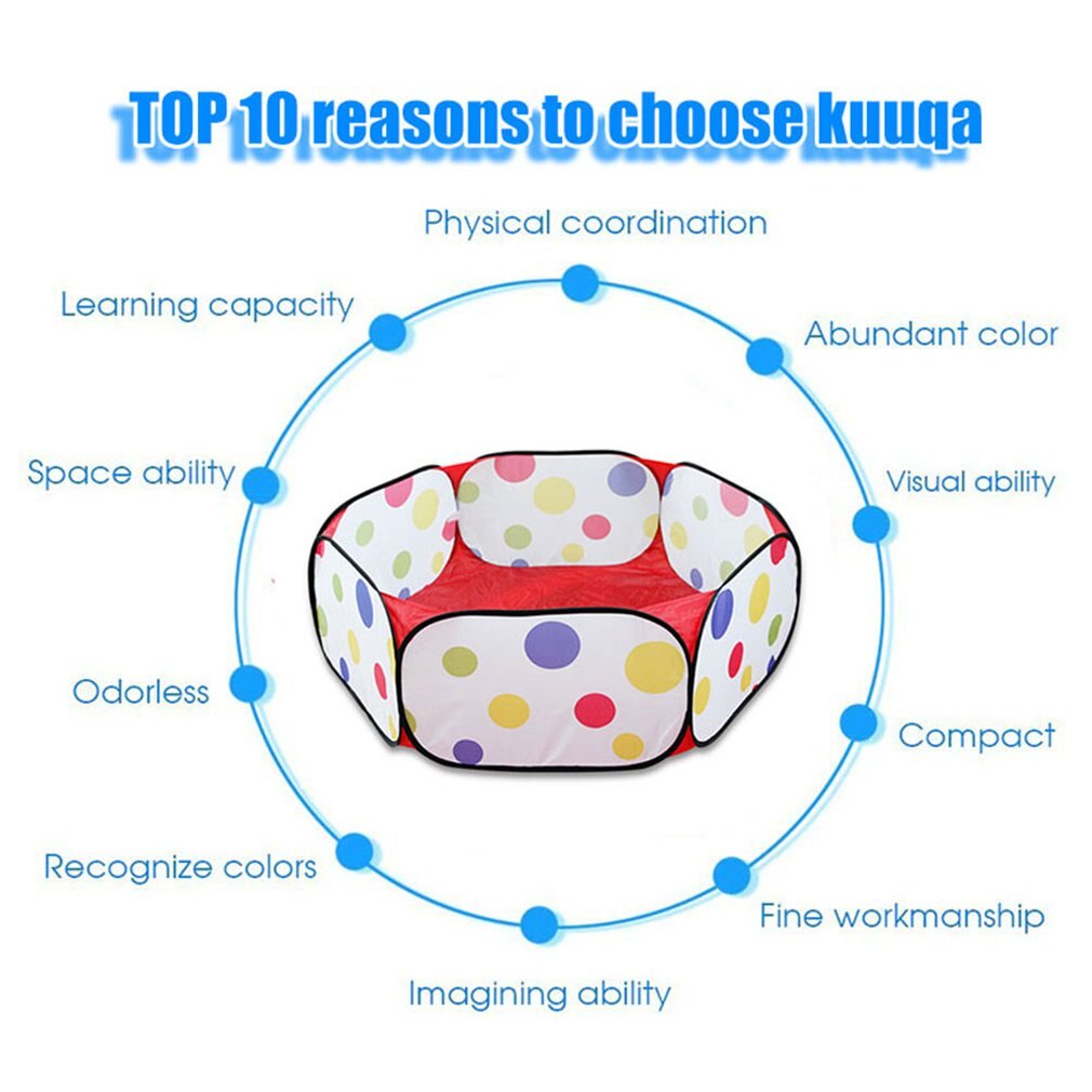 Foldable Baby Playpen Hexagon Polka Dot Balls Pool... – Grandado