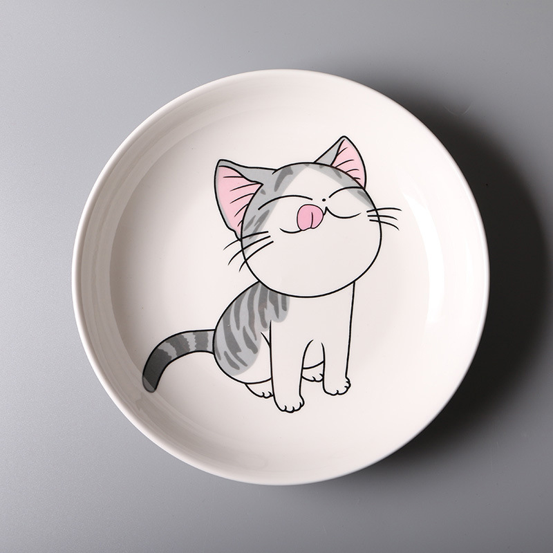 Ceramic Dinner Plate Cute kitten pattern Dinnerwar... – Grandado