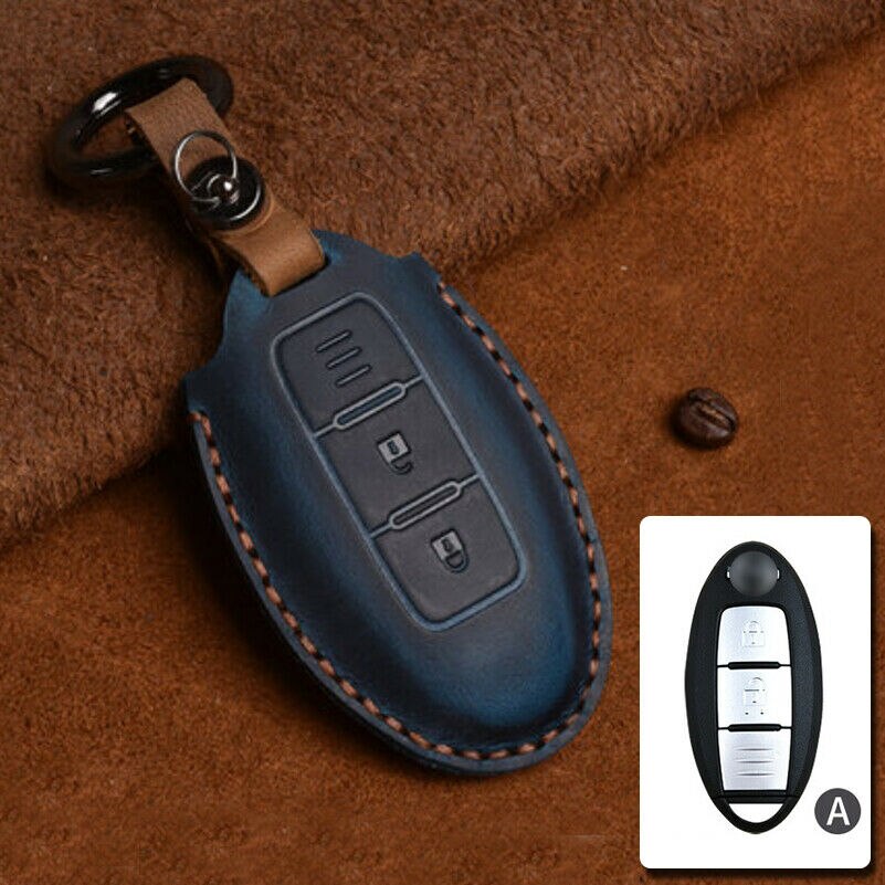 Leather Car Key Cover Fob Case For Nissan Qashqai ... – Grandado