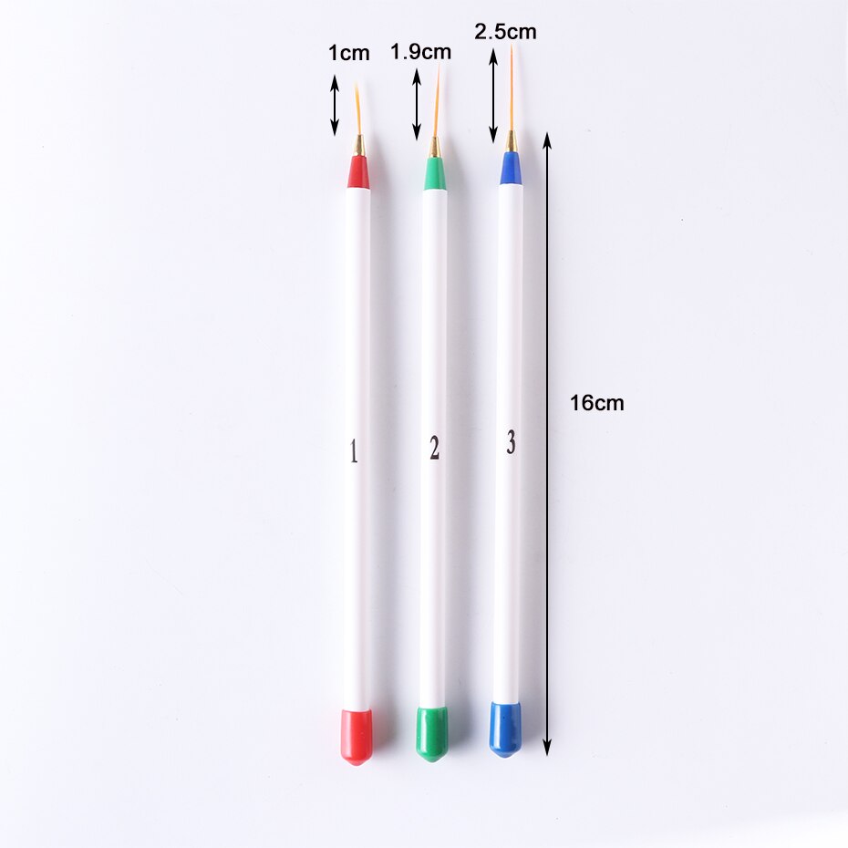 3pcs Pull Line Nail Art Brushes Pen Nylon Hair Pla... – Grandado